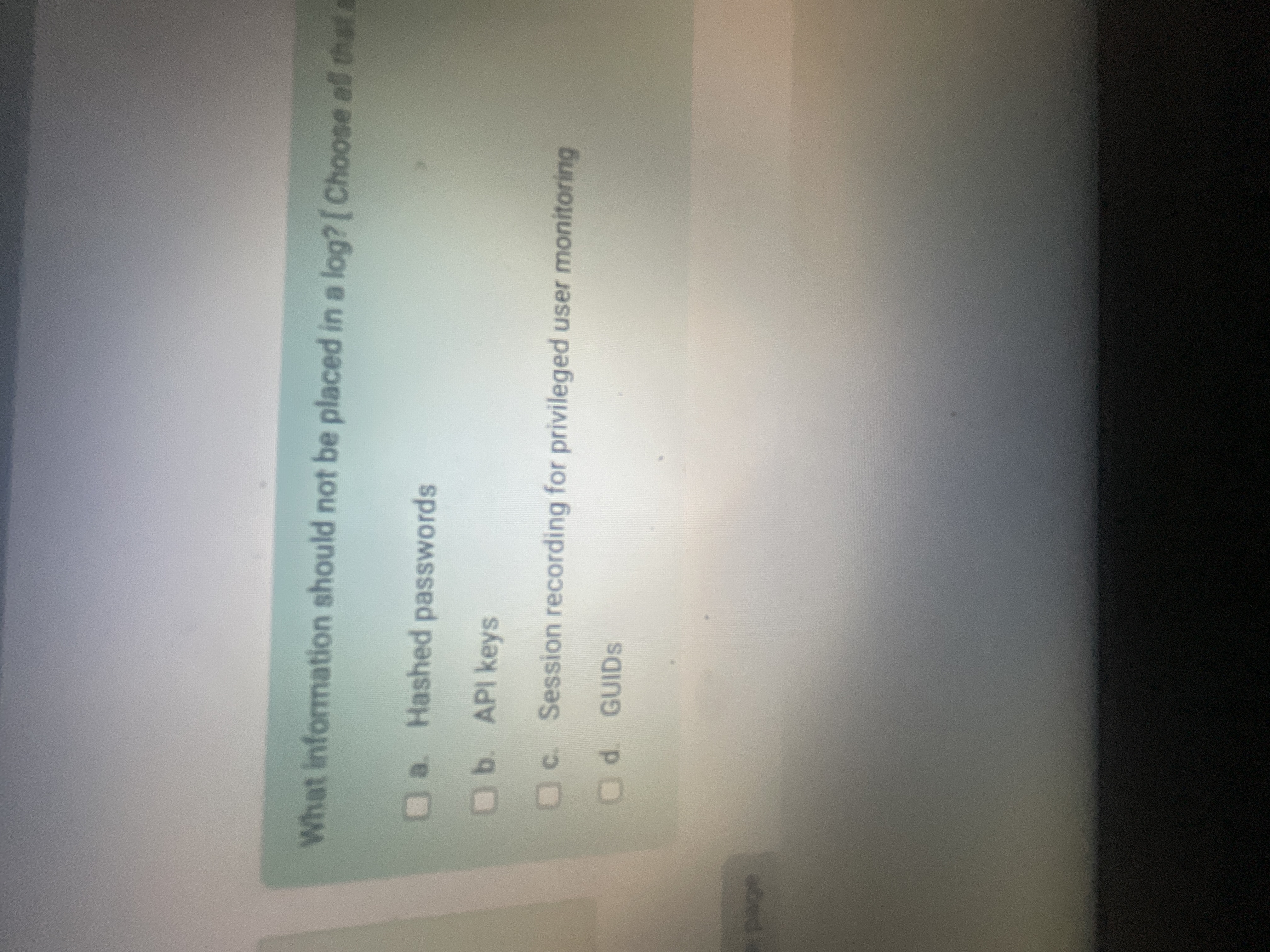 Solved What information should not be placed in a | Chegg.com