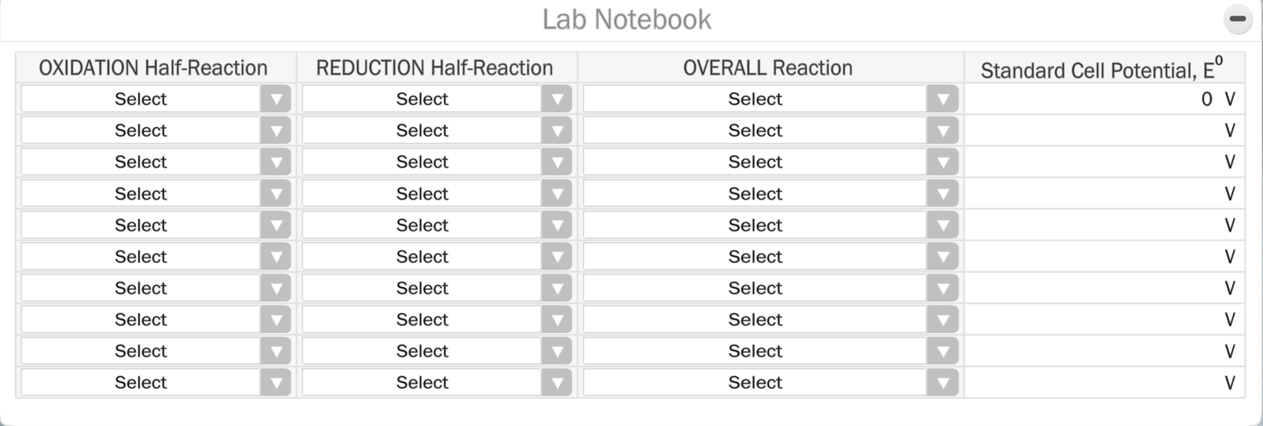 Lab Notebook OXIDATION Half-Reaction REDUCTION | Chegg.com