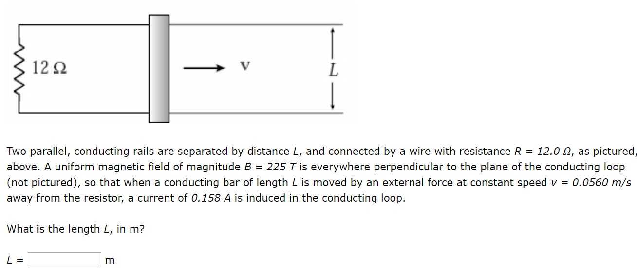 Solved Two parallel, conducting rails are separated by | Chegg.com