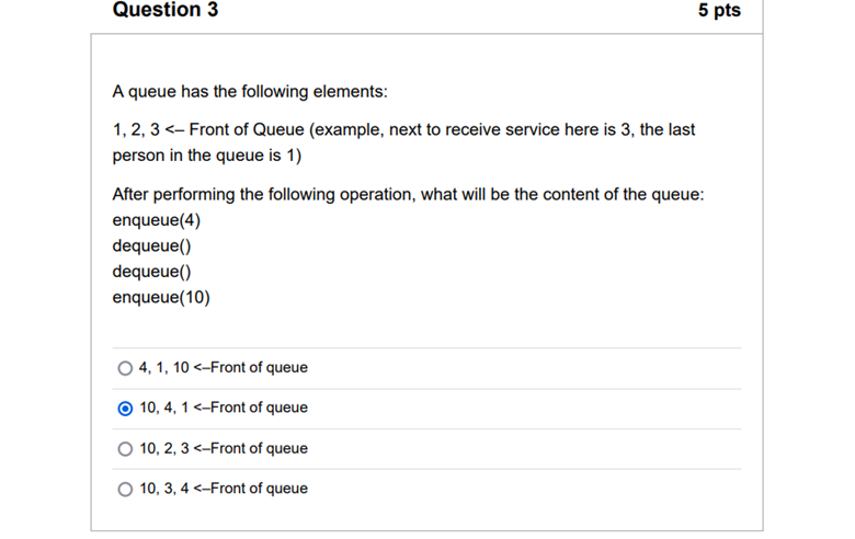 Solved Question 3A queue has the following elements:1,2,3