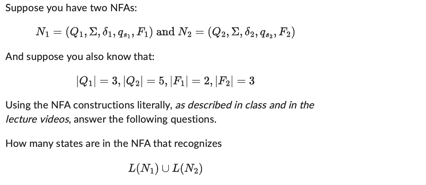How many accepting states are in the NFA that | Chegg.com