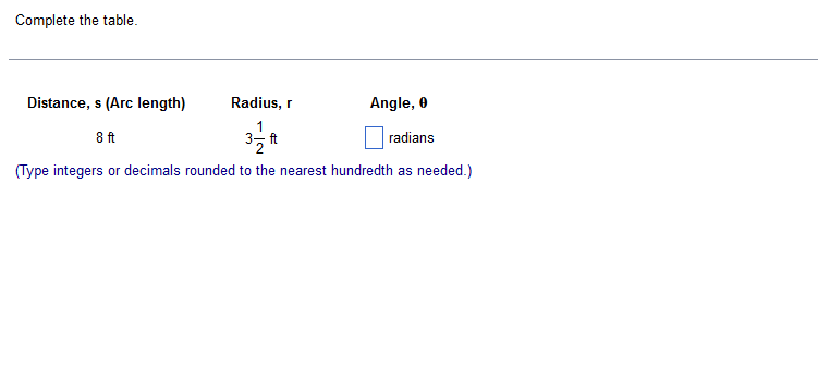 Solved Complete the table. (Type integers or decimals | Chegg.com