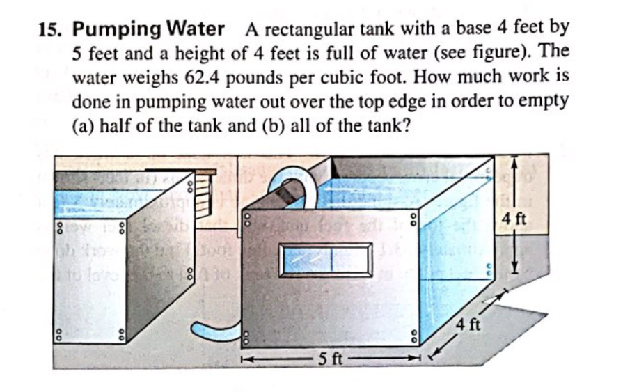 Solved 15. Pumping Water A rectangular tank with a base 4 | Chegg.com