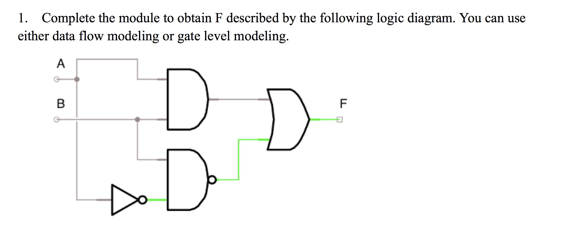 Solved 1 Complete The Module To Obtain F Described By The