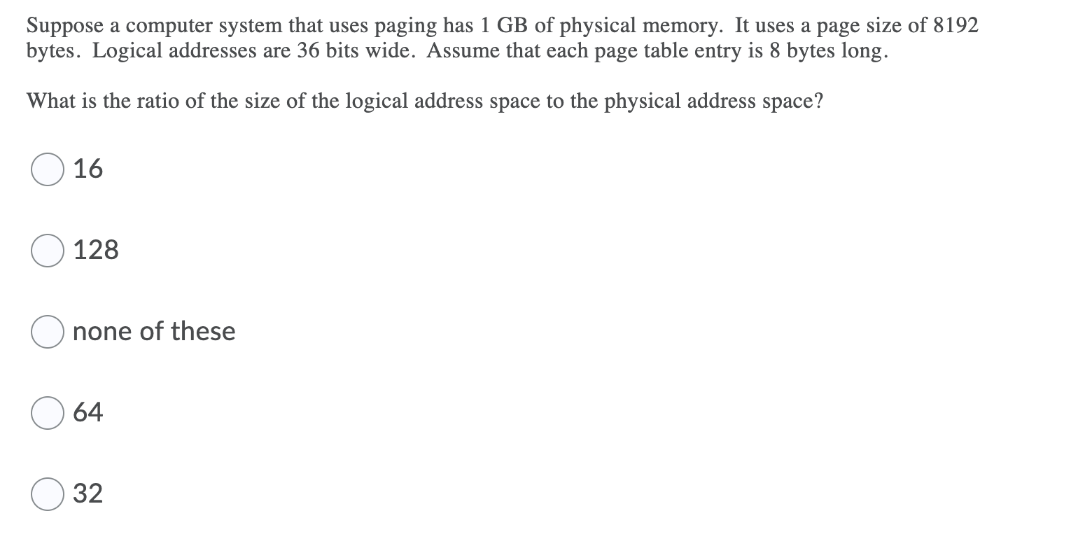 Solved Suppose a computer system that uses paging has 1 GB | Chegg.com