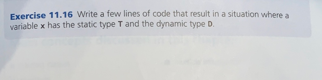Solved Exercise 11.16 Write a few lines of code that result | Chegg.com
