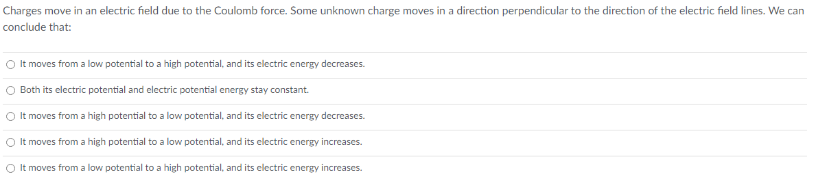 Solved Select the correct statements for electric potential: | Chegg.com