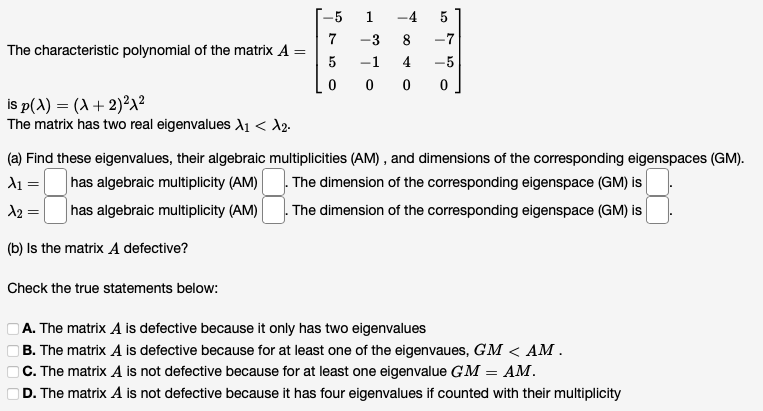 Solved Suppose a 3×3 real matrix A has only two (real) | Chegg.com