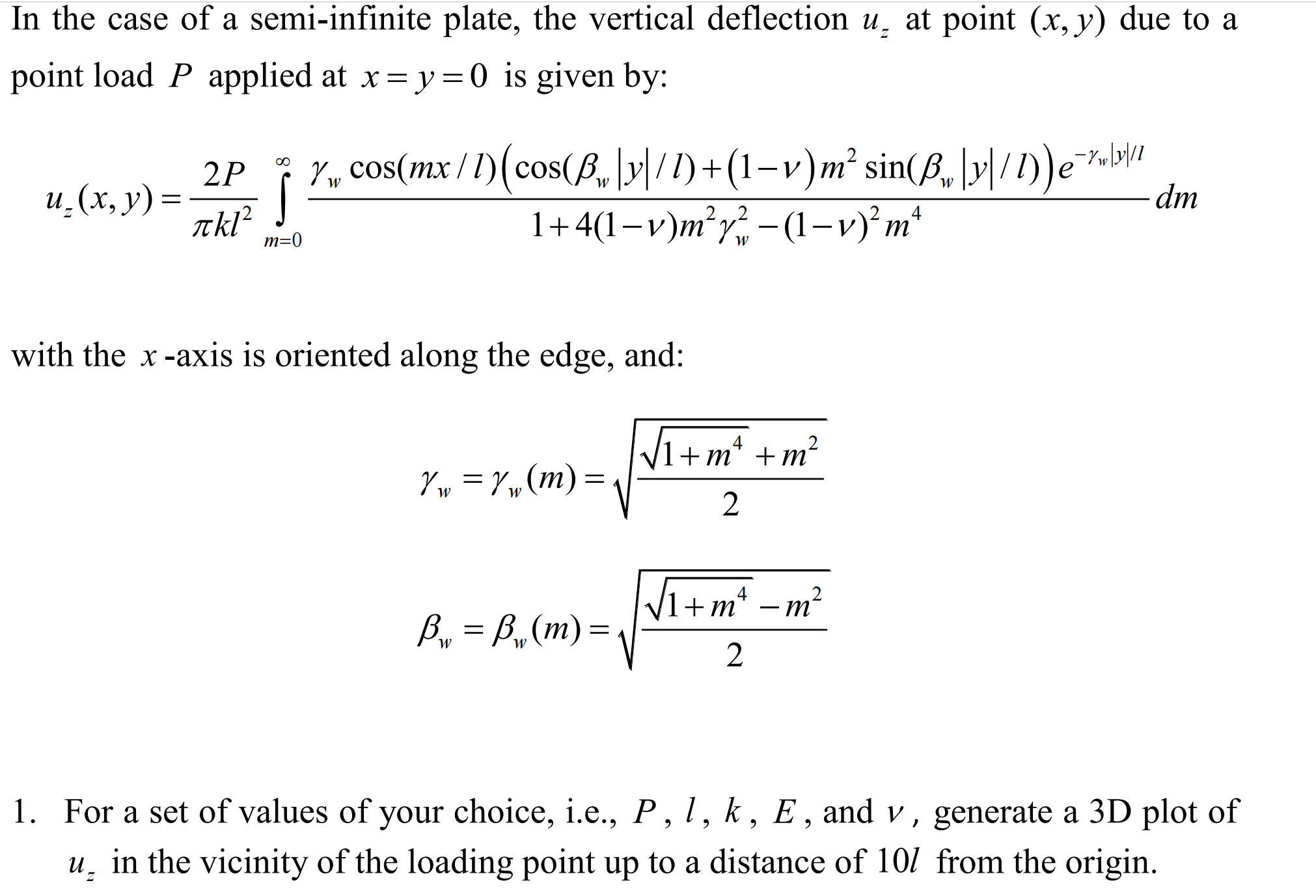 Solved In the case of a semi-infinite plate, the vertical | Chegg.com