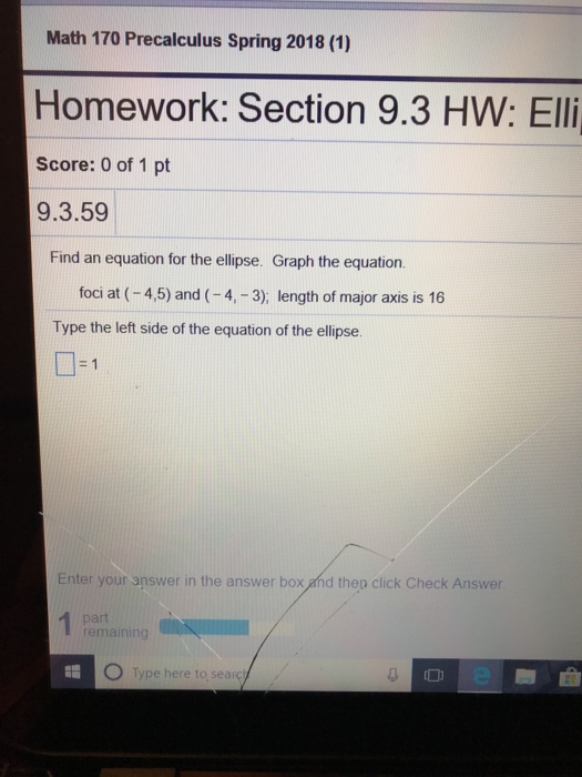 Solved Math 170 Precalculus Spring 2018 (1) Homework: | Chegg.com