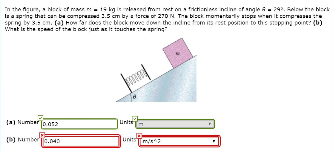 Solved In the figure, a block of mass m = 19 kg is released | Chegg.com