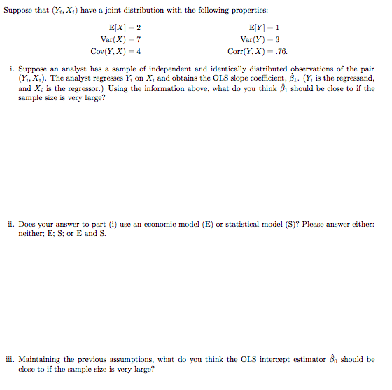 Solved Suppose that (Yi,Xi) have a joint distribution with | Chegg.com