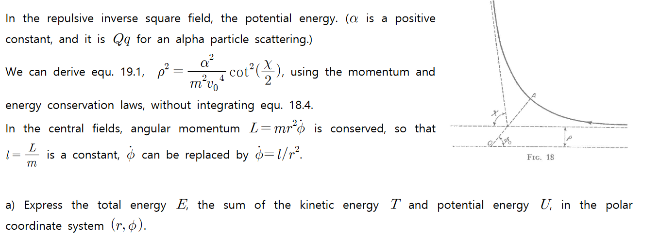 Solved In the repulsive inverse square field, the potential | Chegg.com