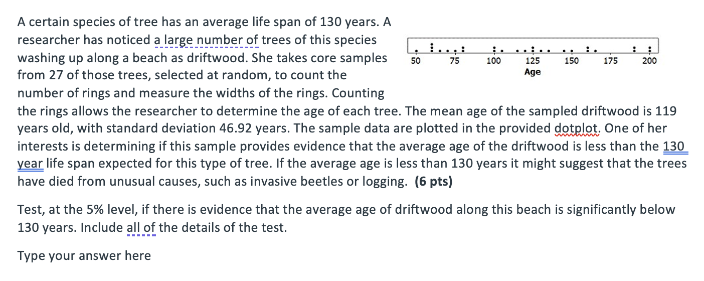 Solved A certain species of tree has an average life span of | Chegg.com