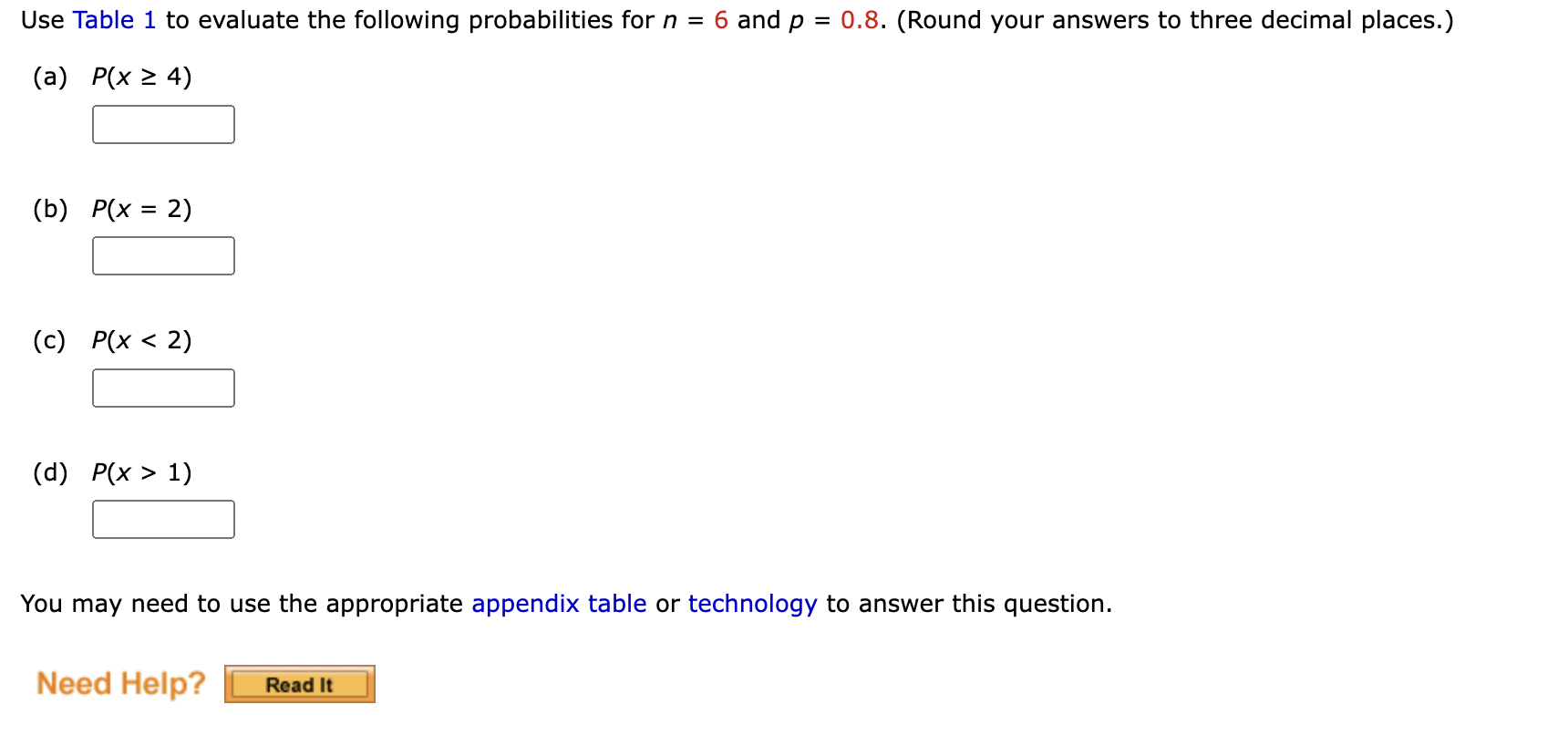 Solved Use Table 1 to evaluate the following probabilities | Chegg.com