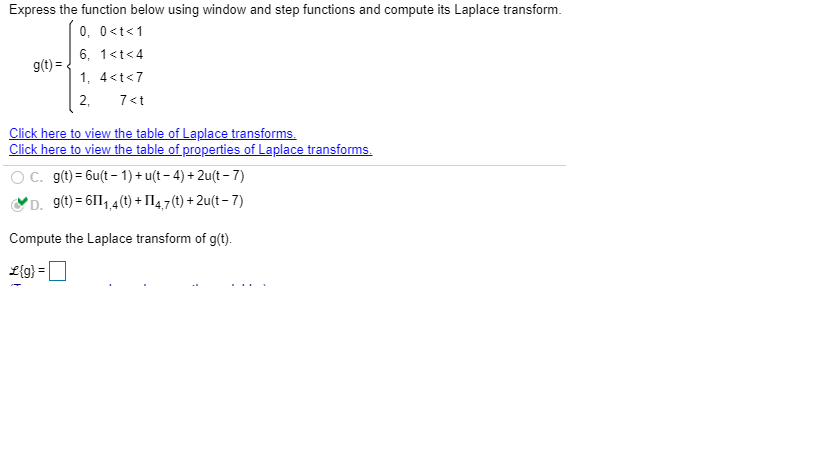 Solved Express the function below using window and step | Chegg.com