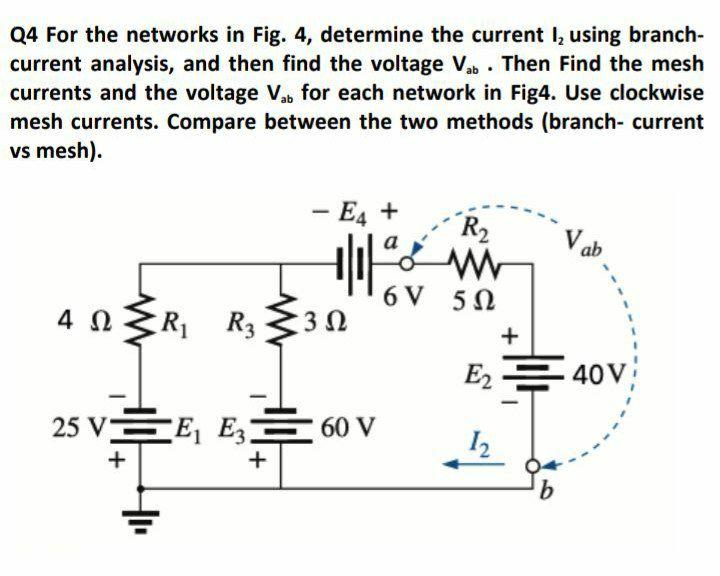 Solved Q4 For the networks in Fig. 4, determine the current | Chegg.com