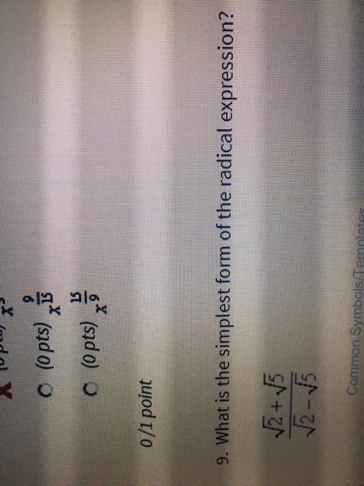 Solved What is the simplest form of the radical expression? | Chegg.com