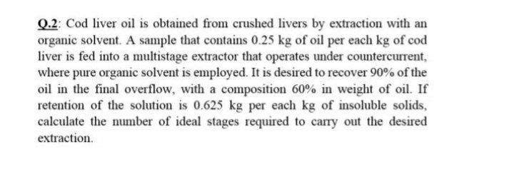 Solved Q.2: Cod liver oil is obtained from crushed livers by | Chegg.com
