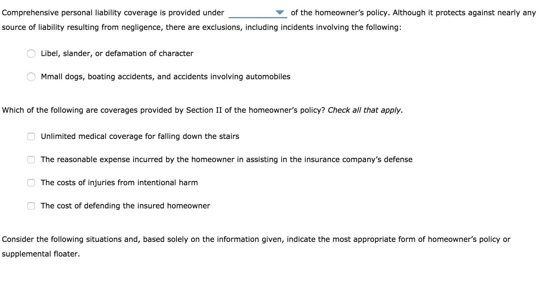 What Are the Different forms of the Homeowner's | Chegg.com