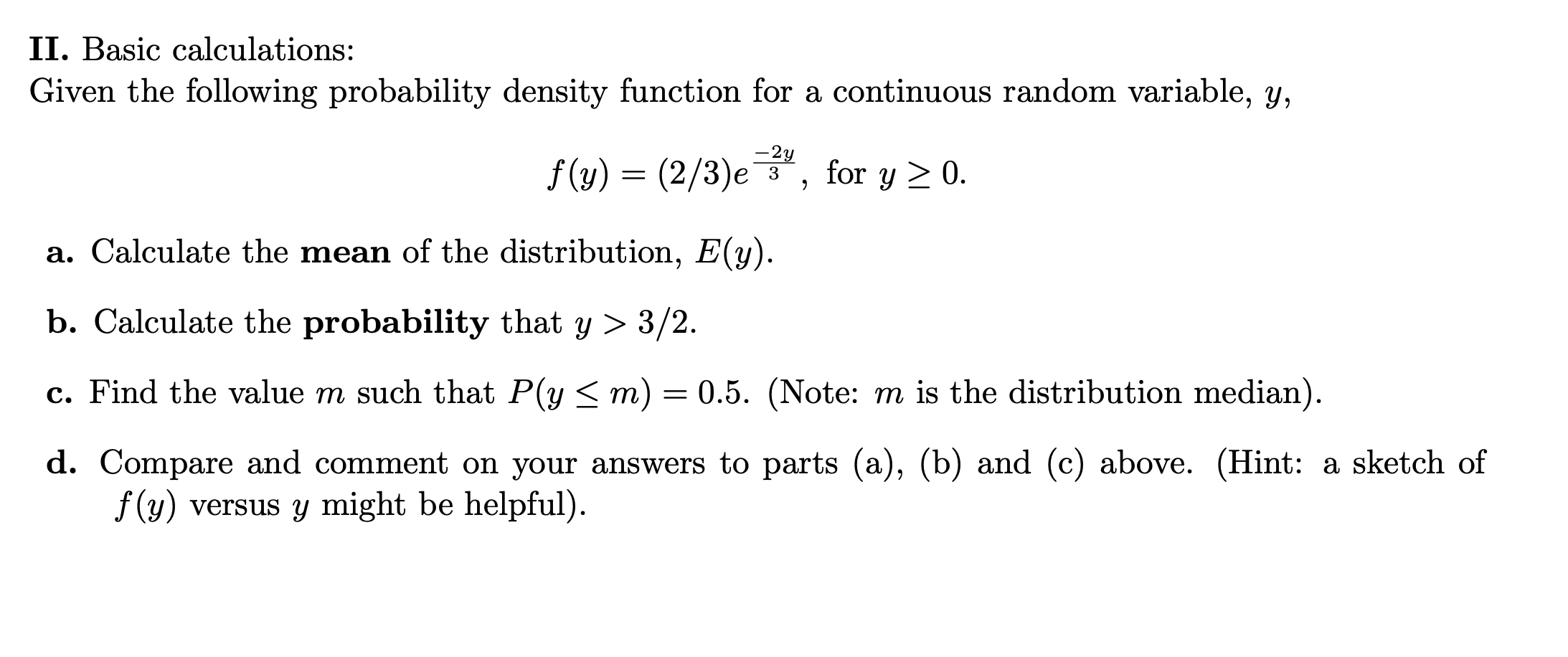 Solved II. ﻿Basic calculations:Given the following | Chegg.com