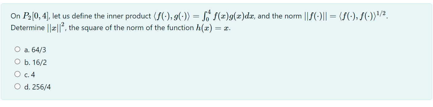 Solved On P2[0,4], let us define the inner product | Chegg.com