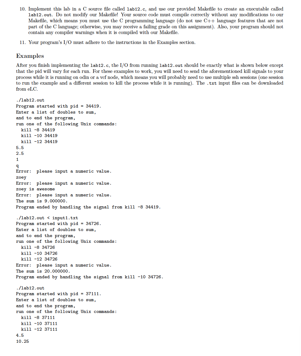 CSCI 1730 Breakout Lab 12 Signal and Error Handling | Chegg.com CSCI 1730 Breakout Lab 12 Signal and Error Handling | Chegg.com