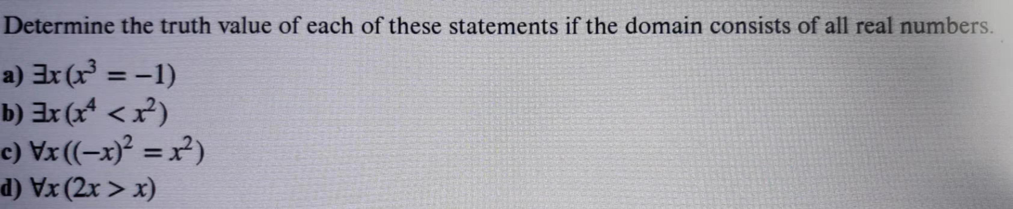Solved Determine the truth value of each of these statements | Chegg.com