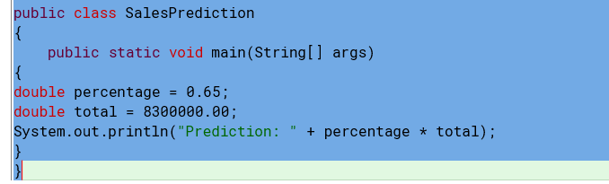 Solved Pls Help in Java!!! Re-write the Sales Prediction | Chegg.com