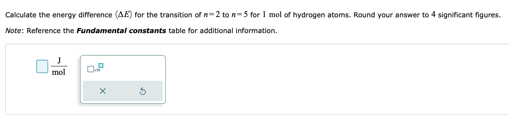 Solved Calculate the energy difference (ΔE) for the | Chegg.com