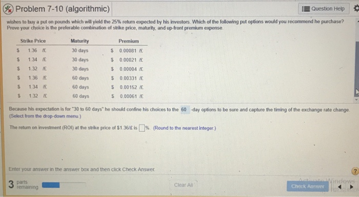Solved Problem 7-10 (algorithmic) i-Question Help * Arthur | Chegg.com