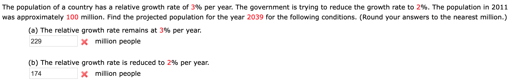 Solved The population of a country has a relative growth | Chegg.com