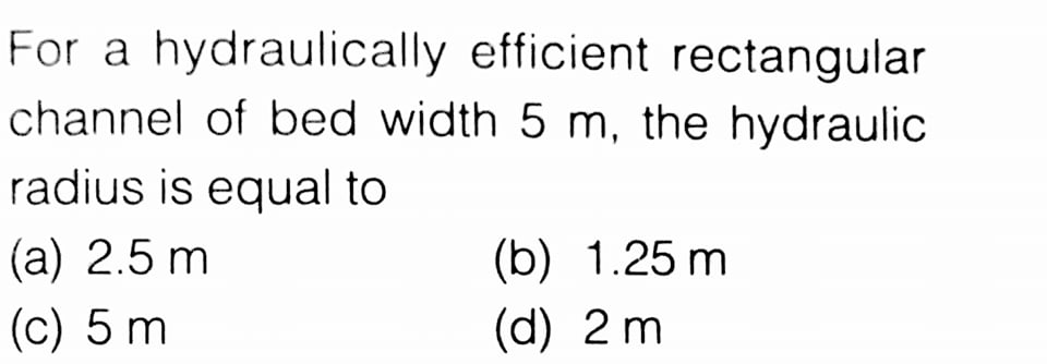 Solved For a hydraulically efficient rectangularchannel of | Chegg.com
