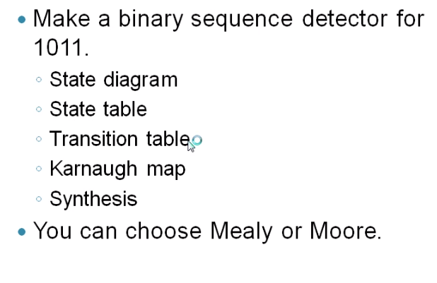 Solved Make a binary sequence detector for 1011. State | Chegg.com