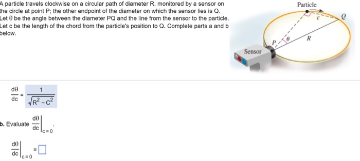 Solved A particle travels clockwise on a circular path of | Chegg.com