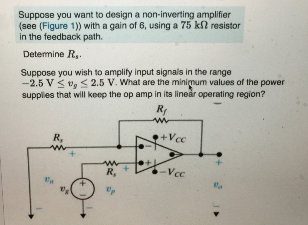 Solved Suppose you want to design a non-inverting amplifier | Chegg.com