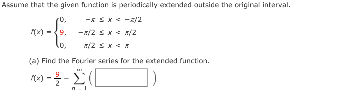 Solved Assume that the given function is periodically | Chegg.com