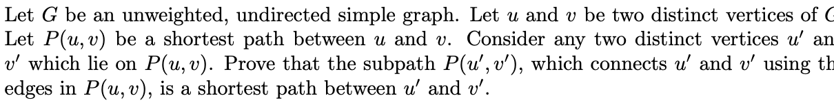 Solved Let G be an unweighted, undirected simple graph. Let | Chegg.com