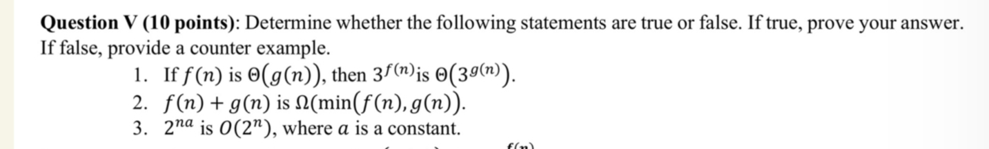 Solved Question V (10 ﻿points): Determine whether the | Chegg.com
