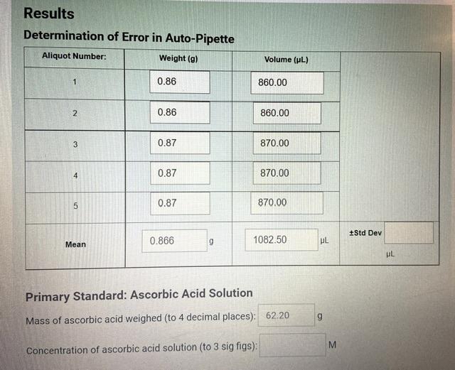 Solved how do I calculate the standard deviation, mass and | Chegg.com