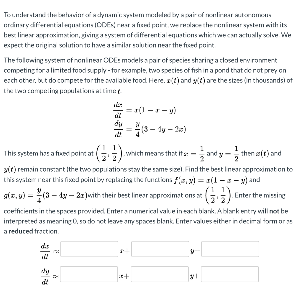 Solved To understand the behavior of a dynamic system | Chegg.com