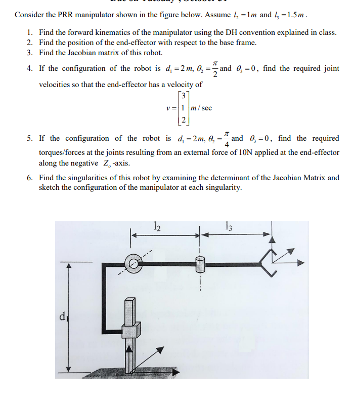 Solved Consider the PRR manipulator shown in the figure | Chegg.com
