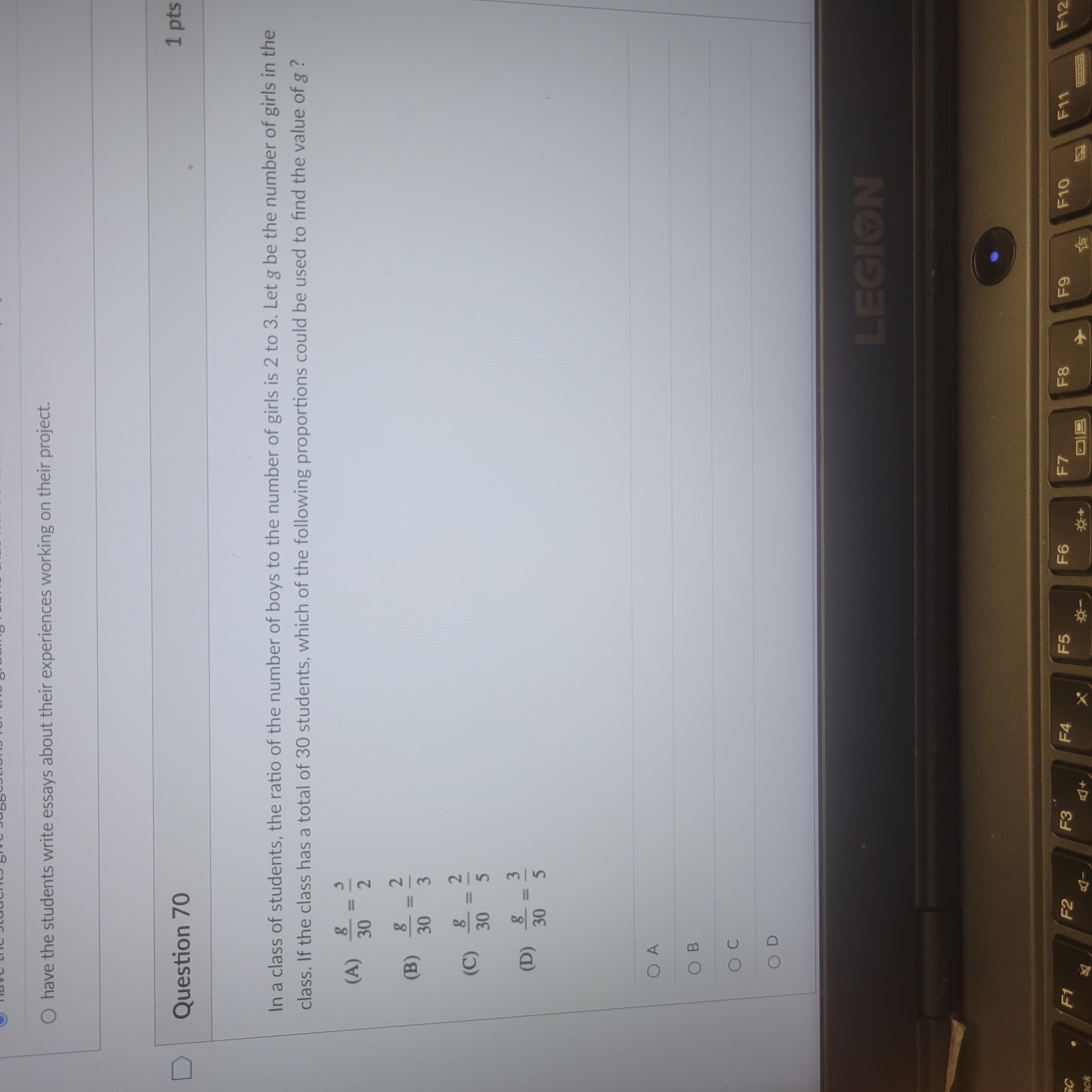 Solved have the students write essays about their | Chegg.com