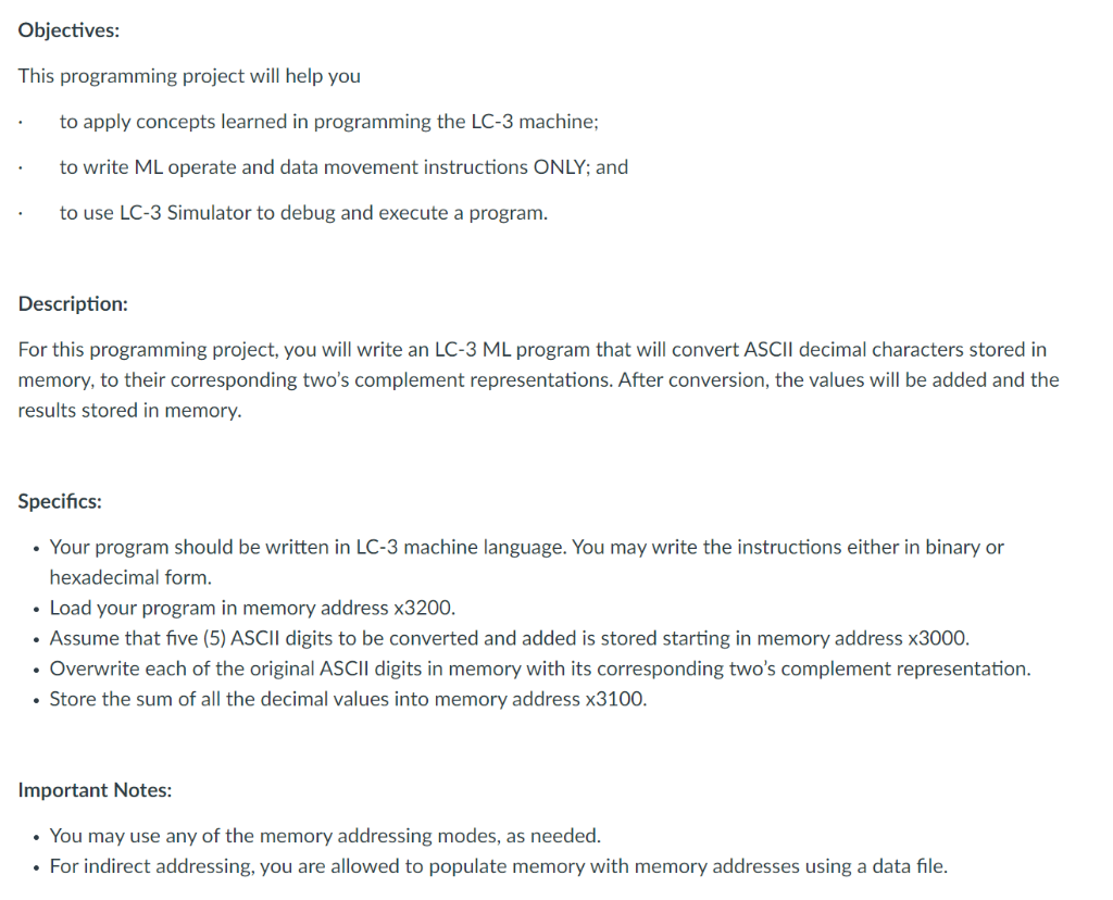 Solved Objectives: This programming project will help you to | Chegg.com