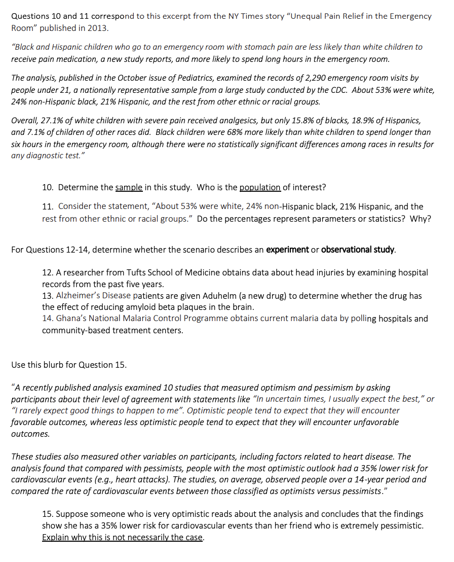 Solved Questions 10 ﻿and 11 ﻿correspond to this excerpt from | Chegg.com