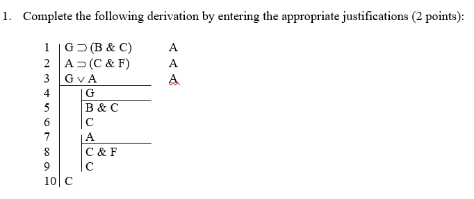 Solved Complete the following derivation by entering the | Chegg.com