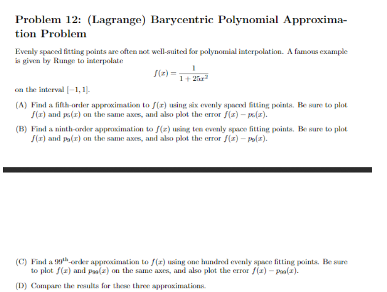 Solved Problem 12: (Lagrange) Barycentric Polynomial | Chegg.com