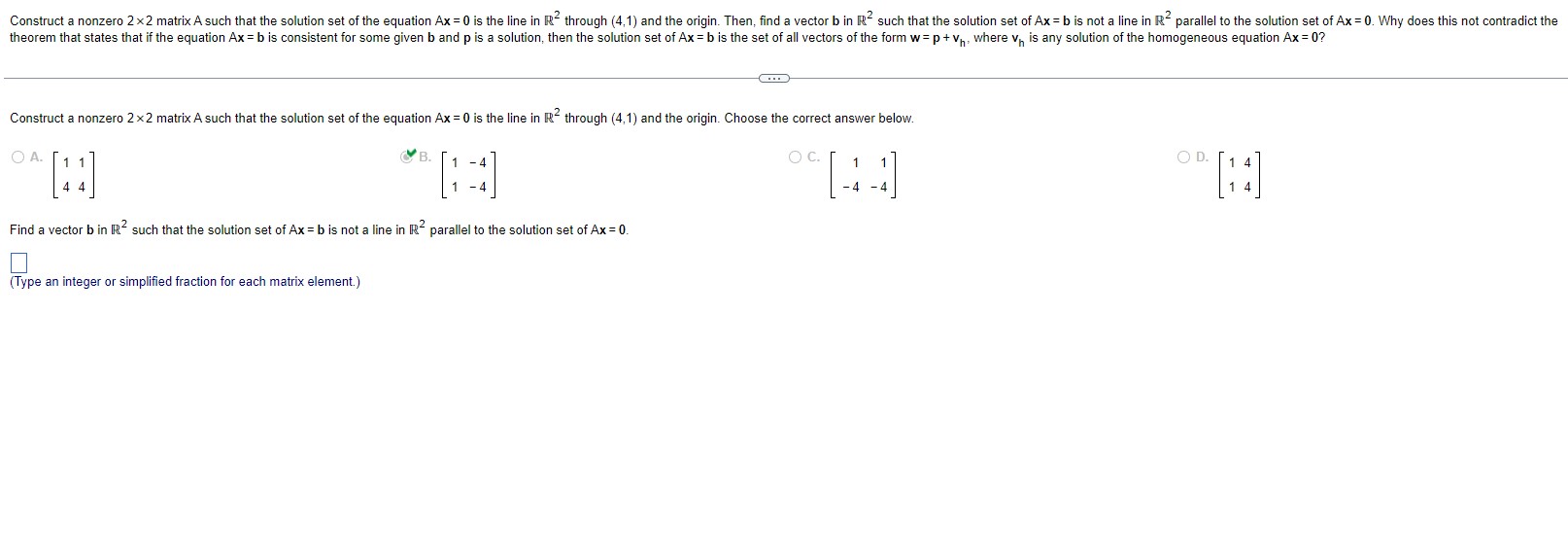 Solved Construct a nonzero 2×2 matrix A such that the | Chegg.com