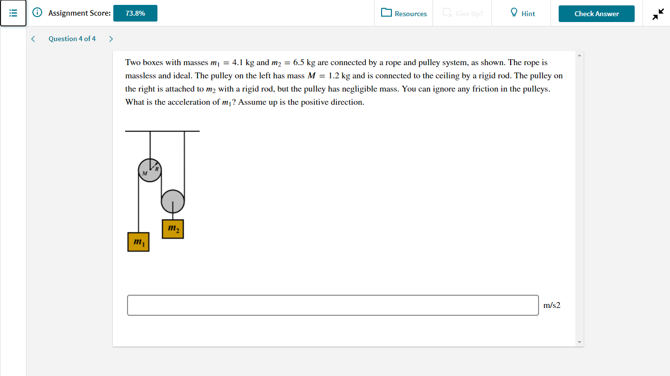Solved Assignment Score: 73.8% Resources Give Up Hint Check | Chegg.com
