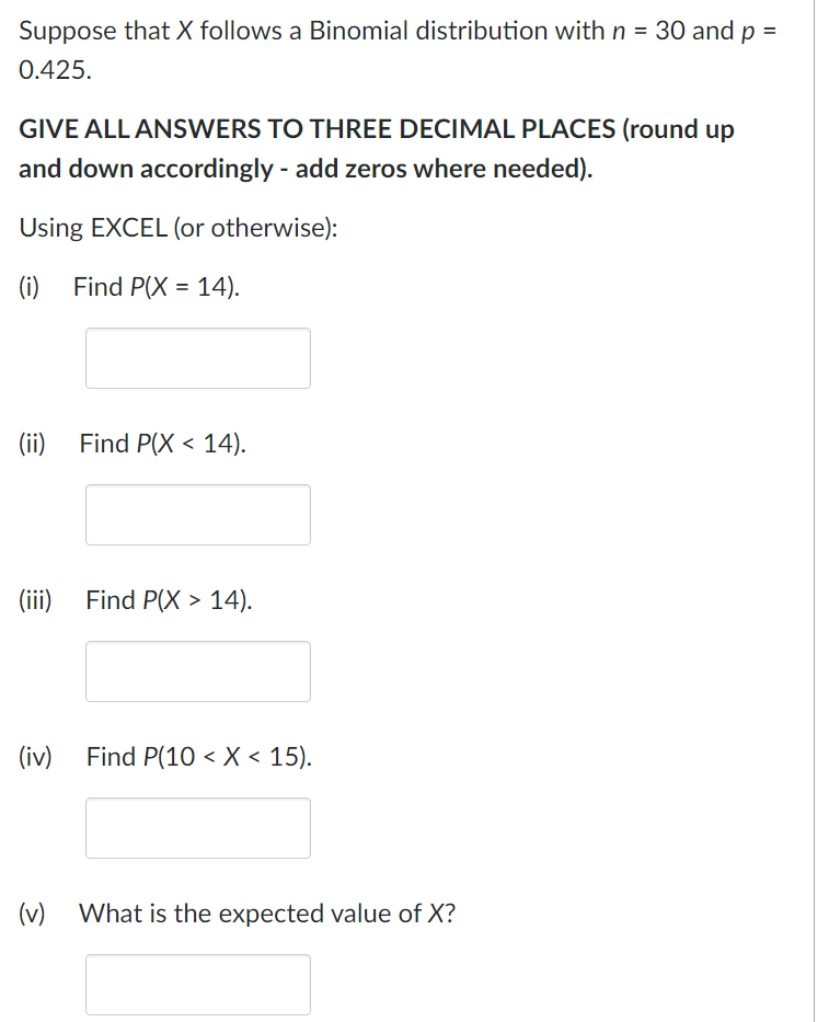 Solved Suppose that x ﻿follows a Binomial distribution with | Chegg.com